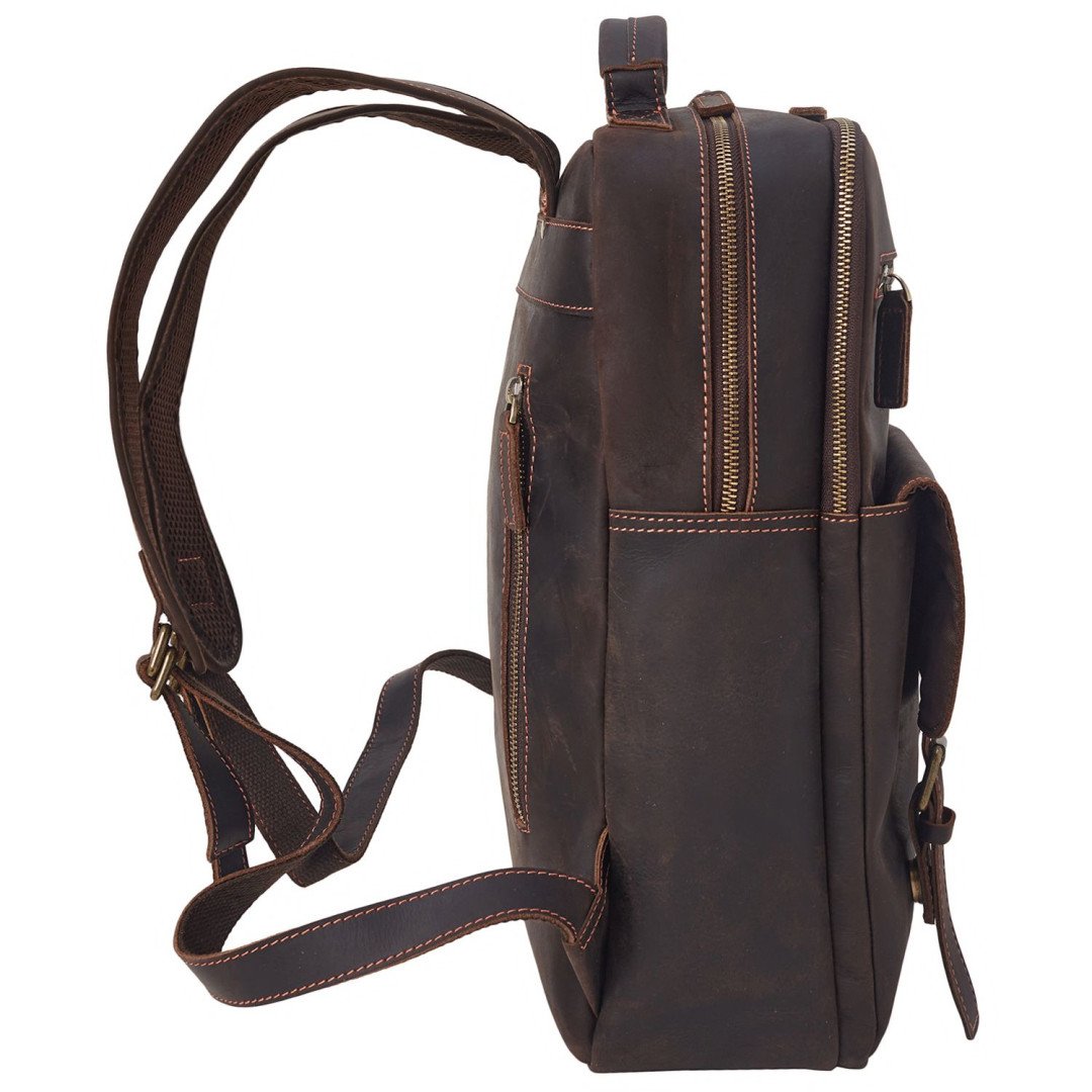 Винтажный мужской кожаный рюкзак Buffalo Bags коричневый M2260C ...
